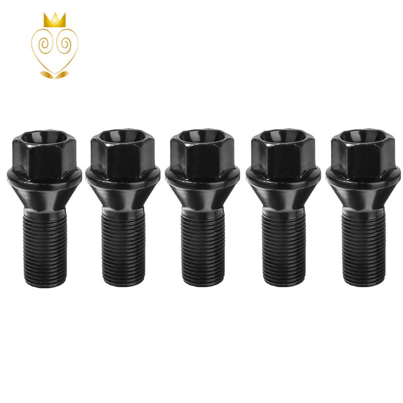 5Pcs M14 x 1.25 Black Wheel Locking Lug Bolt Nut Steel 36136781151 for -BMW X3 X5 E70 E71 F20 ...