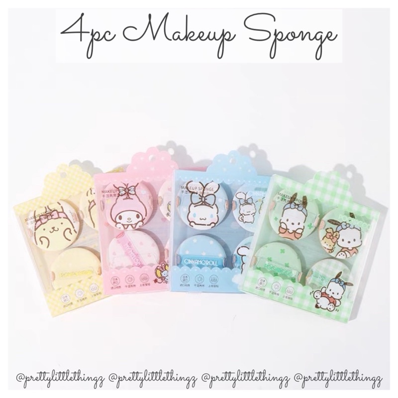 * SG READY STOCK * 4pc Makeup Sponge (Melody, Pochacco, Cinnamoroll ...