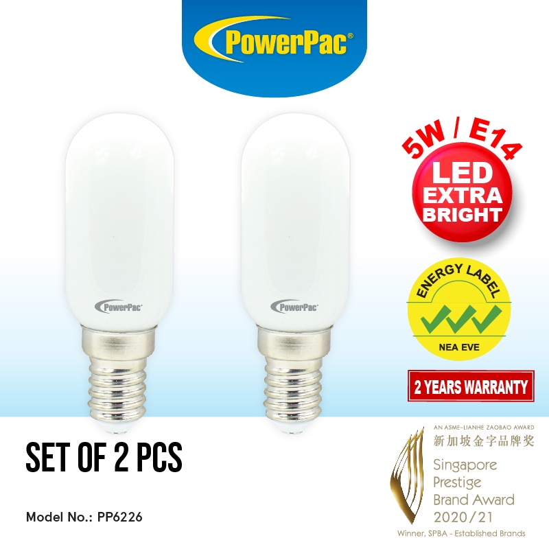 PowerPac 2x LED Bulb, Picture Frame Bulb 5W E14 Day Light (PP6226 ...