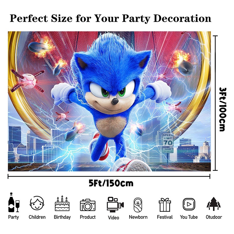 [SG] Sonic Backdrop hedgehog movie Character Photography Banner ...