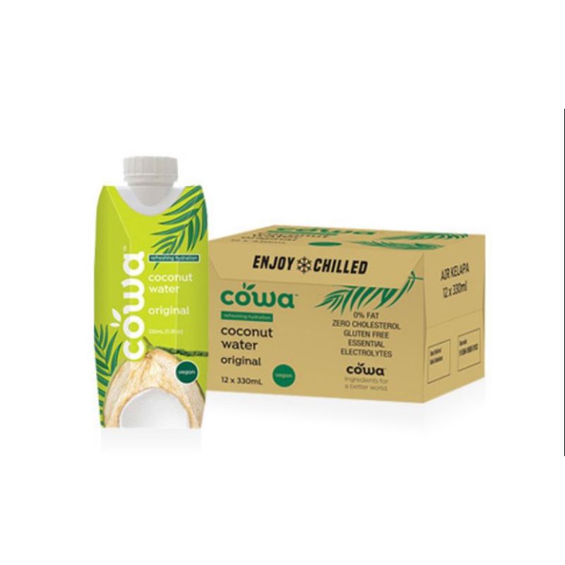 Cowa Coconut Water Paper Boxed Packaging (330ml x 12 packets) 1 Carton ...