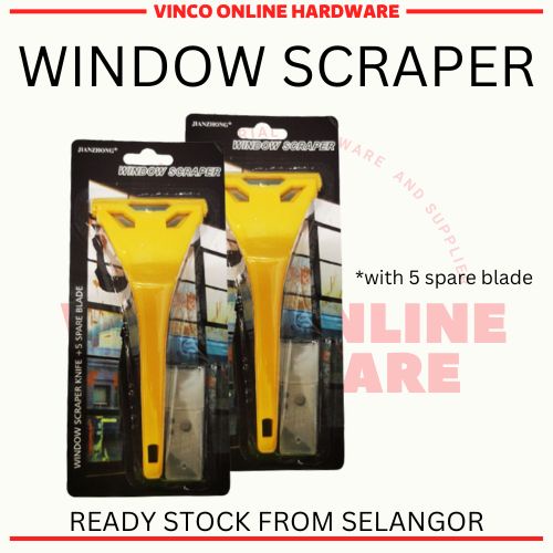 Window Scraper with 5 Spare Blade / Glass Cleaning Scrapper with Blade ...
