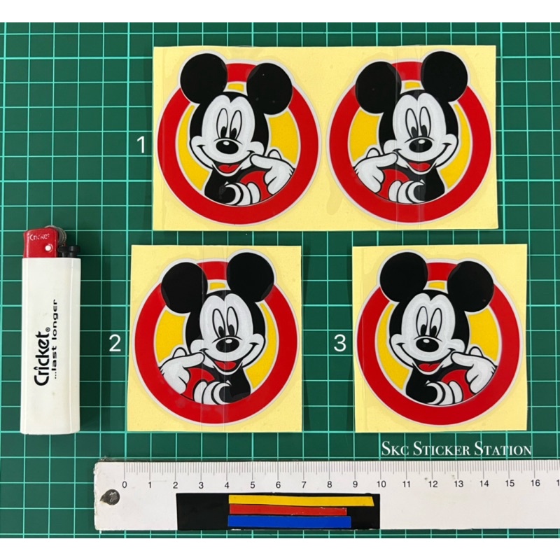 Mickey Mouse Cartoon (Left & Right / Set) Sticker Cutting Overlapping ...