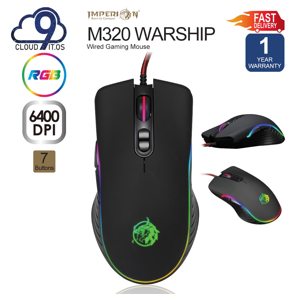 Imperion M320 Warship RGB Gaming Mouse (6400DPI) | Shopee Singapore