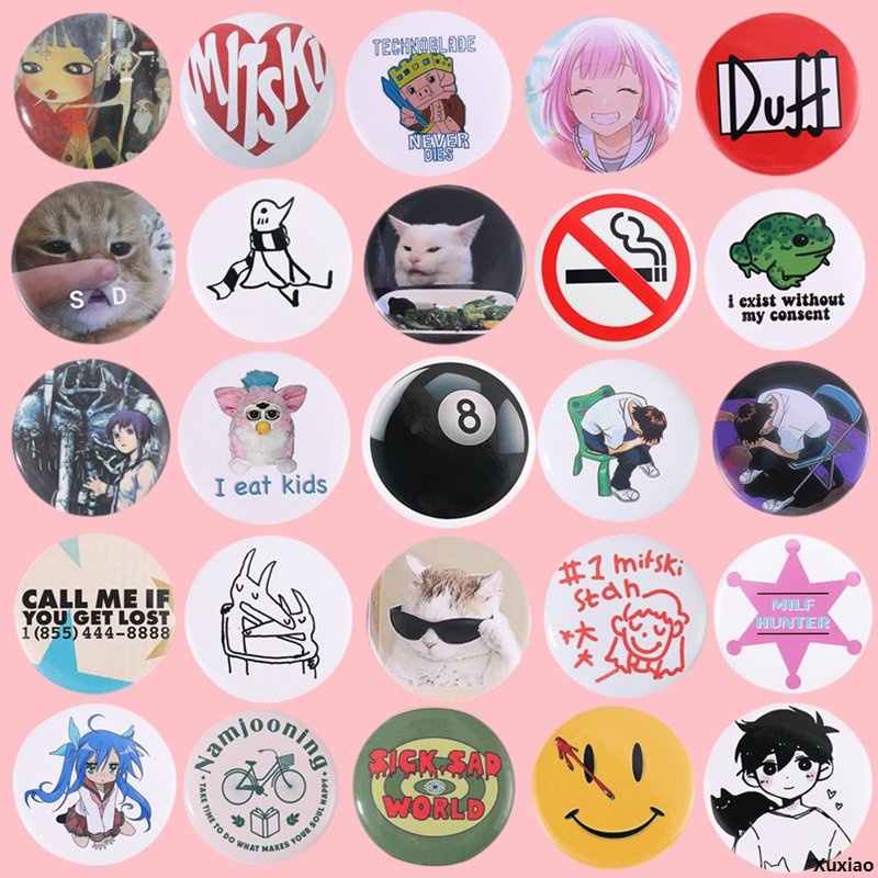 50 Styles of Tinplate Series Soft Button Pin Jewelry Animation ...