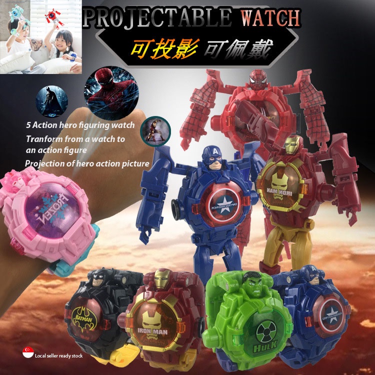 Transformable and projection super hero toy watch, Action figure, Fun ...