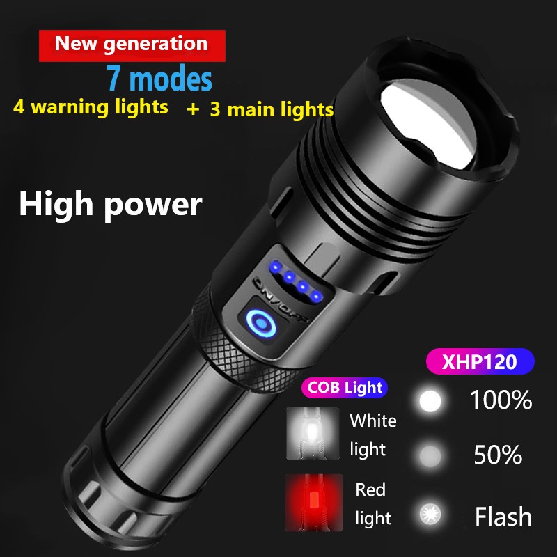 Super XHP120 Led flashlight rechargeable torchlight ultra bright touch ...