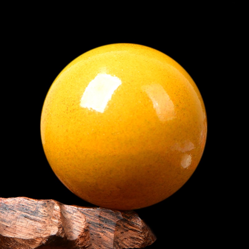 5A Natural Yellow Cinnabar Single Bead DIY Crystal Jewelry Making 天然 原矿 ...