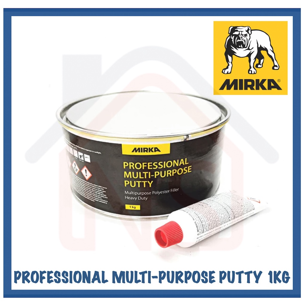 MIRKA Professional Multi-Purpose Putty 1kg with Hardener / Polyester ...