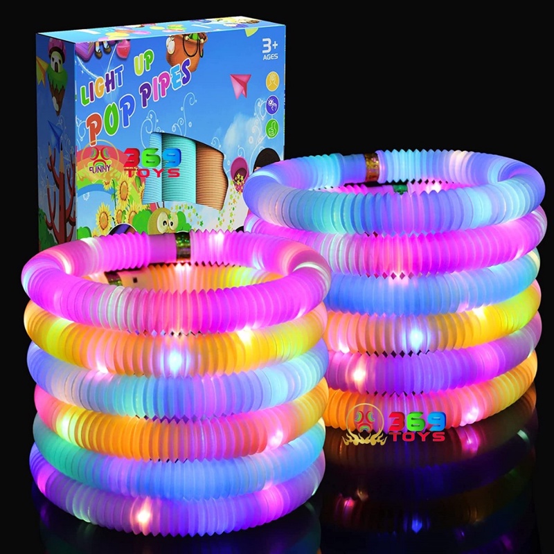 Pop Light Tubes Sensory Fidget Toy Flash Light Autistic Children Stress ...