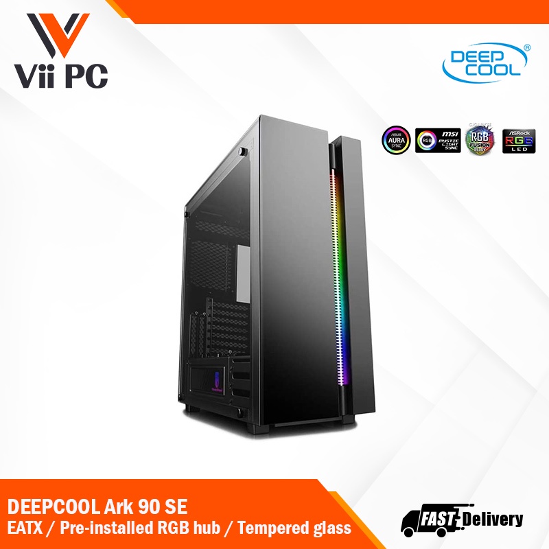 Deepcool Ark 90 SE, EATX Case, ARGB on Front Panel, Transparent PSU ...