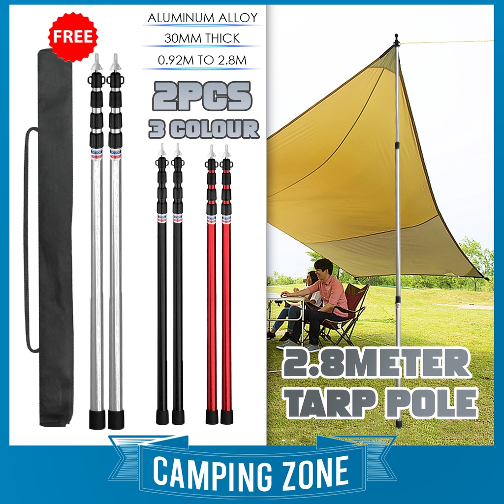 2.8M Adjustable Flysheet Pole Camping Tent Pole Tiang Khemah Flysheet ...