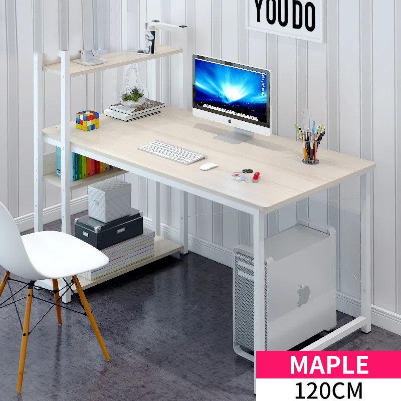 SG Ready Stock H Design Computer Study Table With Bookshelves | Shopee ...