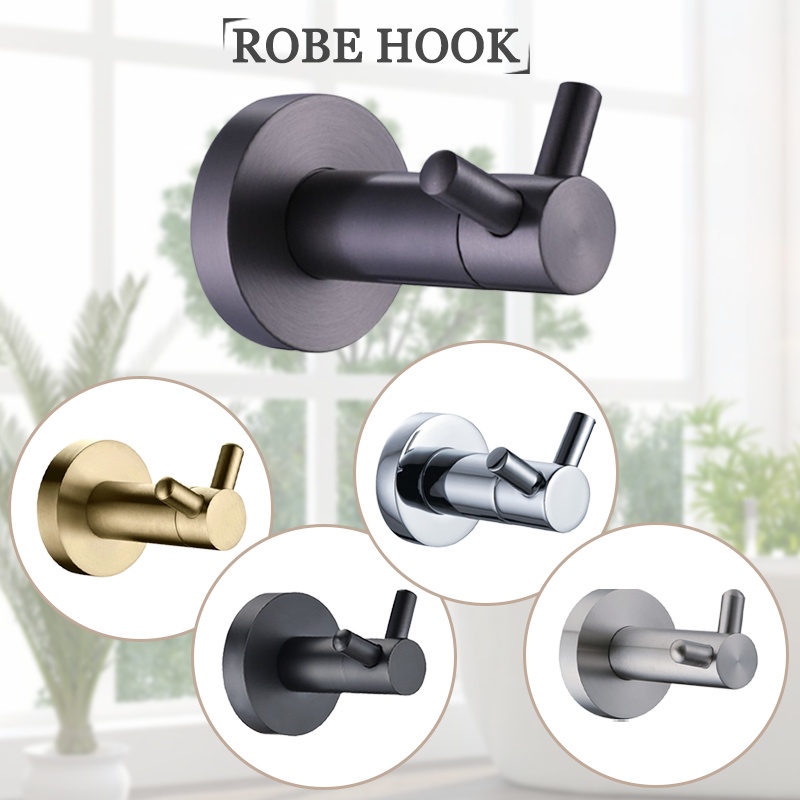 Robe Hook Cloth Hook Hanger Chrome Gloss Matt Black Grey Gold Bathroom ...