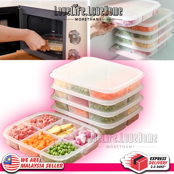 MORETHAN1 Fridge food storage container divider with lid Reusable ...
