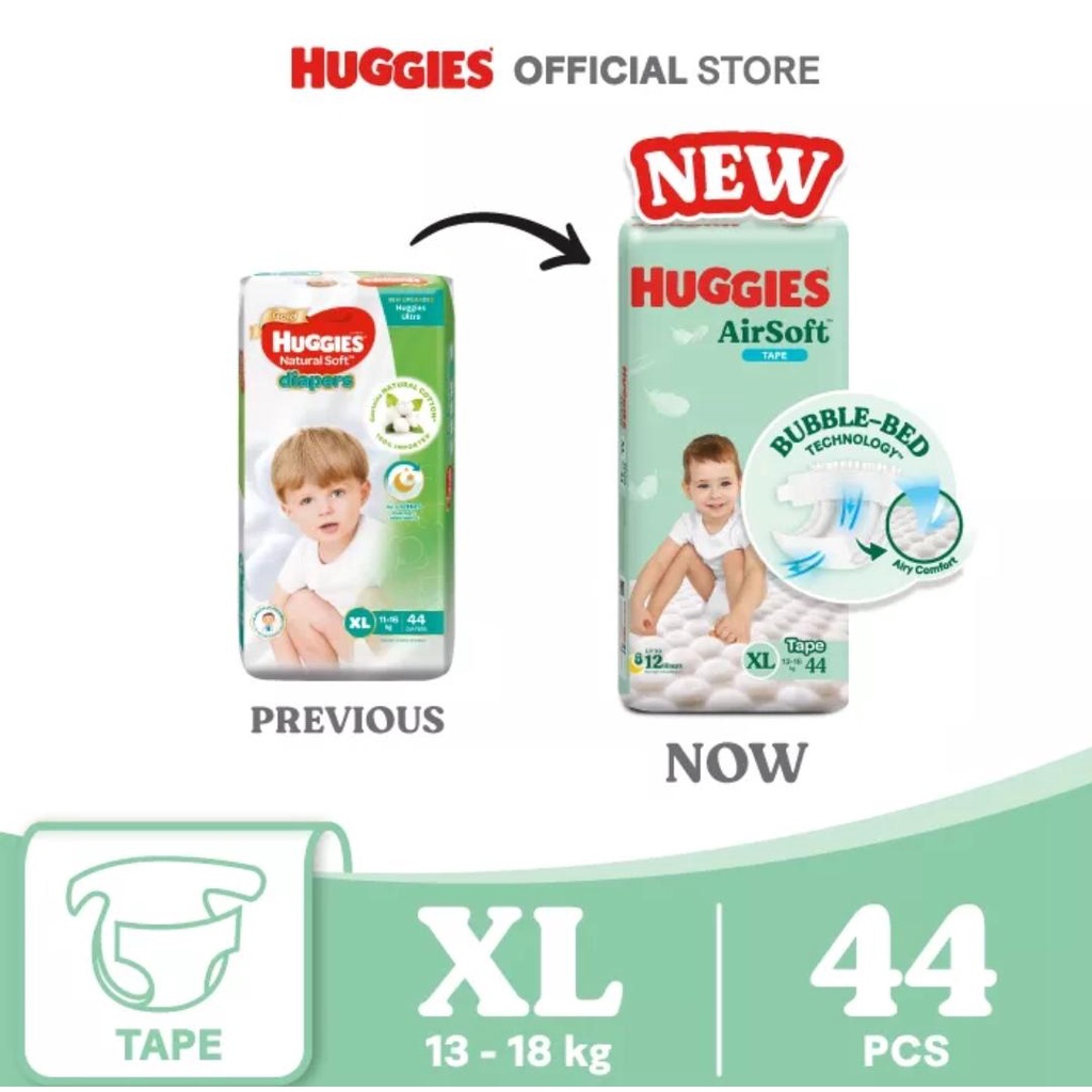 Huggies Ultra Natural Soft Diapers Super Jumbo Pack - XL (44 pcs ...