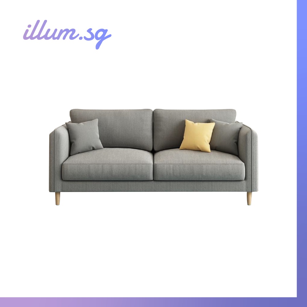 illum Iwaki Fabric Sofa Modern Minimalist Scandinavian Design | Shopee Singapore