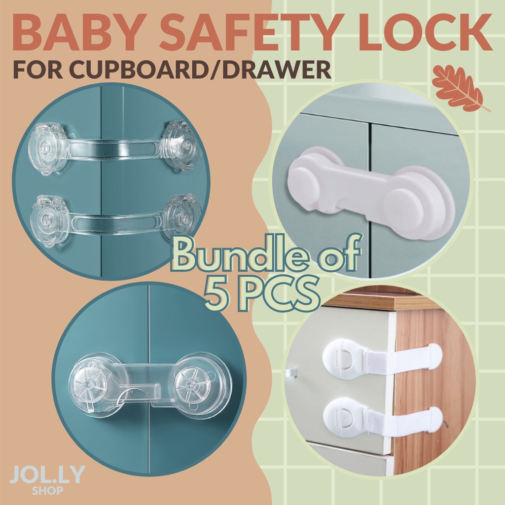 [BUNDLE OF 5] Child Baby Safety Lock / Cupboard Lock / Drawer Lock ...