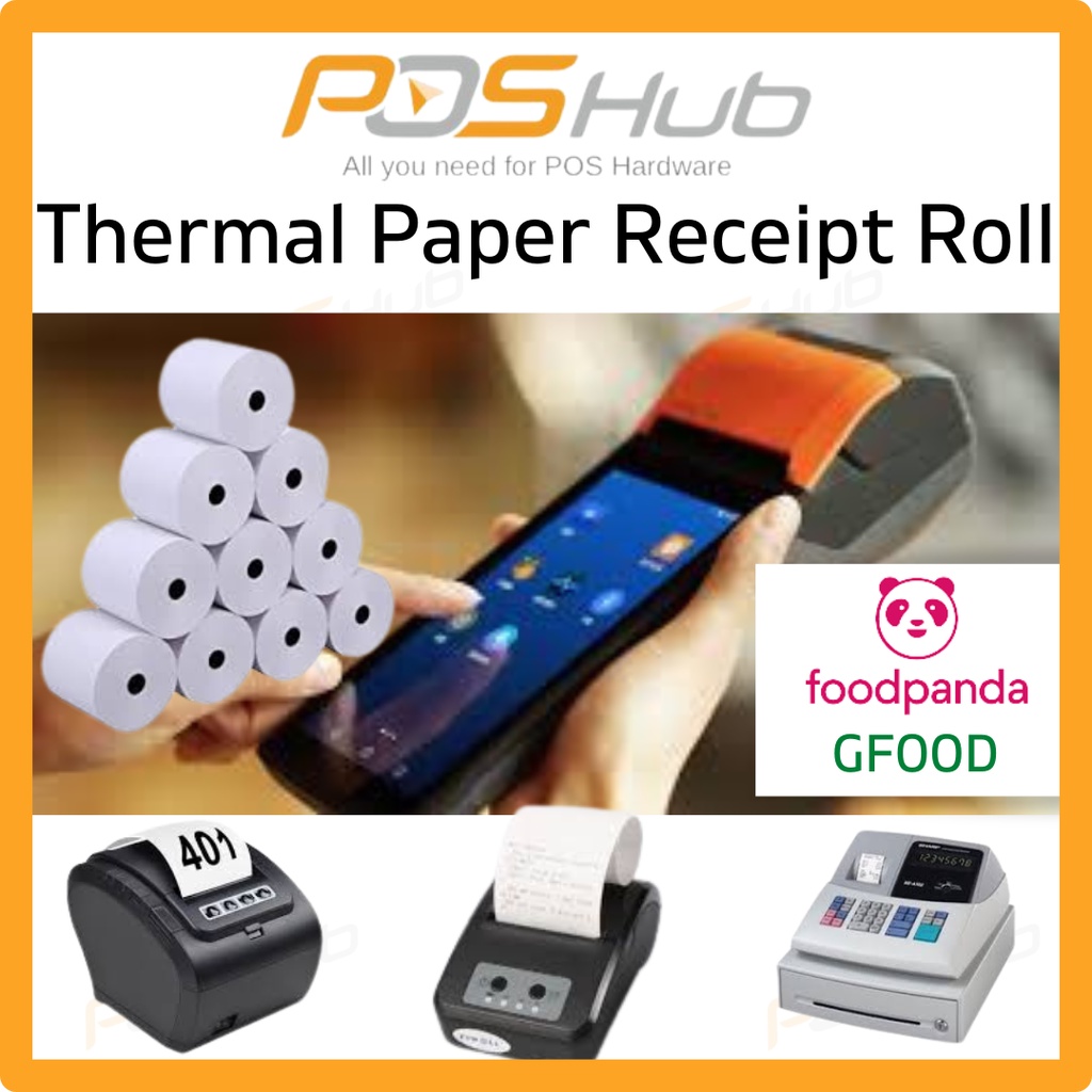 Thermal Paper Roll 57mm/80mm x 60mm (100 Rolls) Cash Register Receipt ...