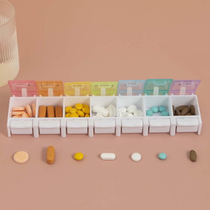 7 Days Weekly Pills Box Press-type Tablet Storage Boxes Drug Capsule ...