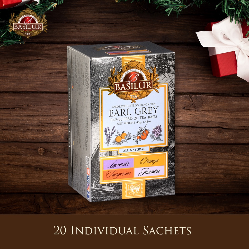 Basilur Tea Earl Grey Assorted (20 Sachets - Lavender / Tangerine ...