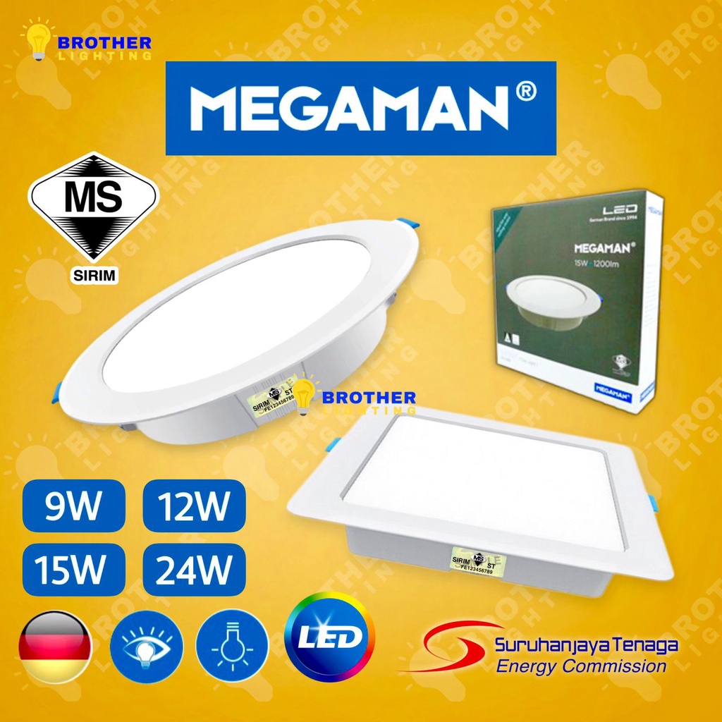 [SIRIM] Megaman LED Downlight Lampu Siling Surface Recessed Ceiling ...