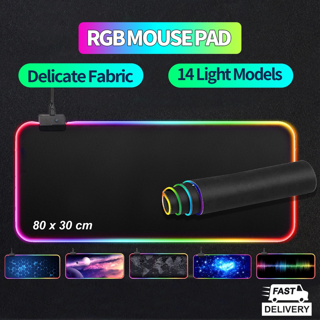 【SG】Large RGB Mousepad Gaming Mouse Pad RBG Mouse Mat 7 LED Color ...