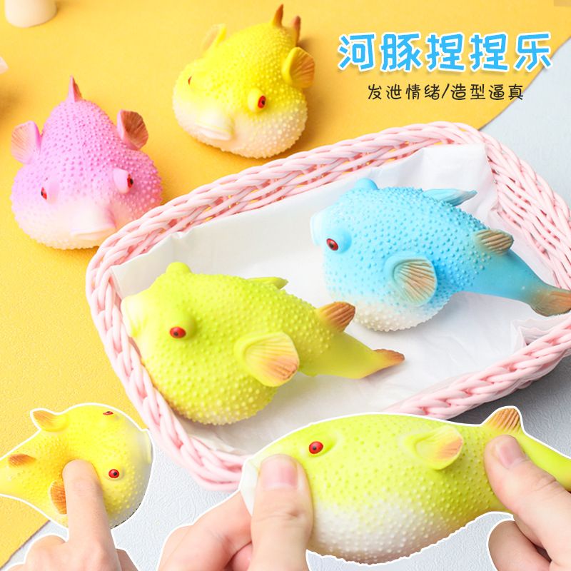 Squisy Toy Bundled Fish Squeeze Puffer Fish Fidget Relief | Shopee ...