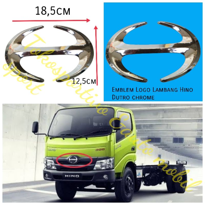 Hino DUTRO CHROME FRONT GRILLE LOGO EMBLEM 18,5CM | Shopee Singapore