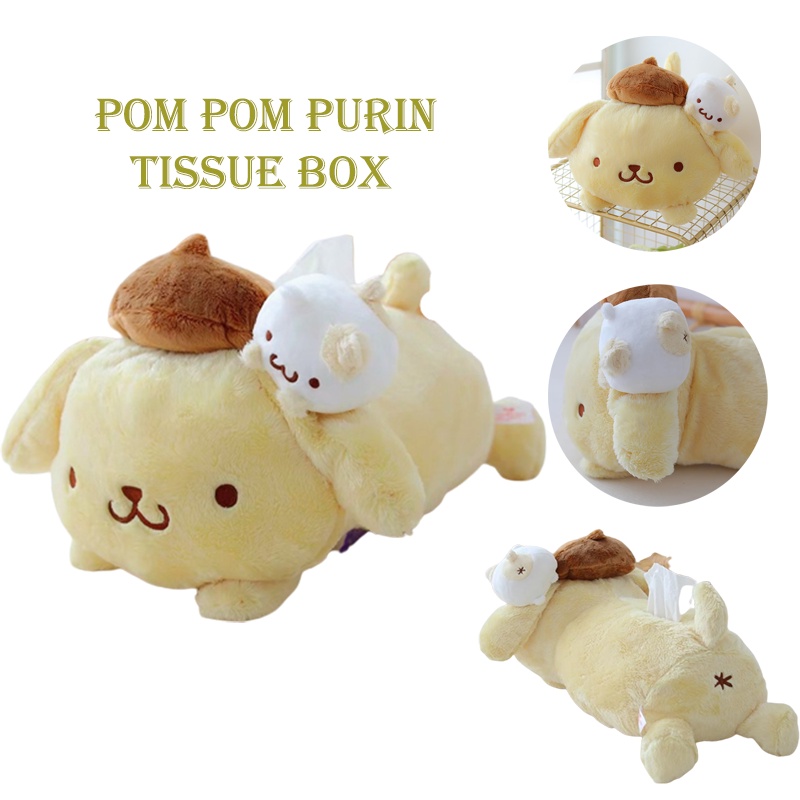 New Pompompurin Plush Toy Tissue Box Napkin Case Holder Home doll Car ...