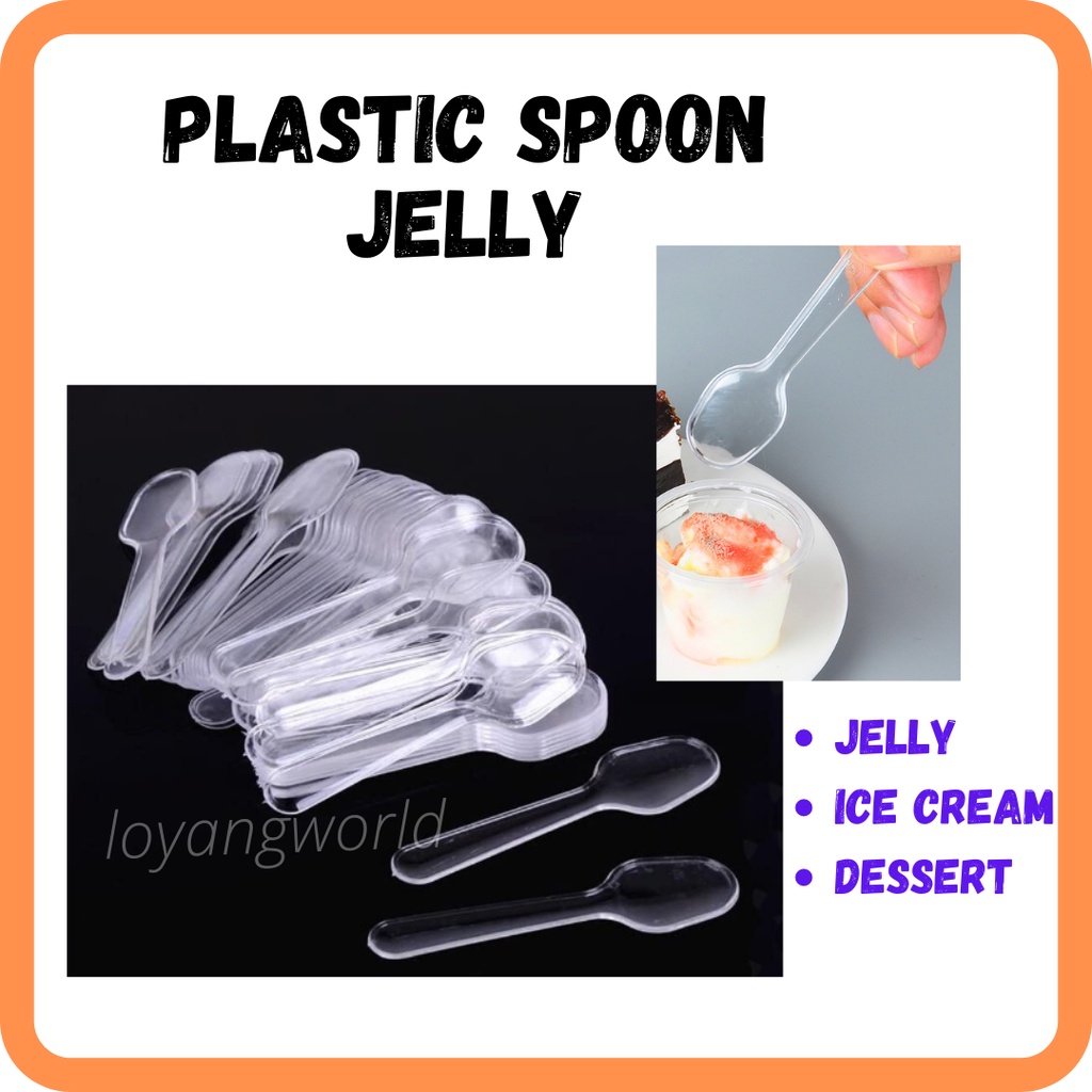 Disposable Mini Clear Plastic Spoon Jelly Yogurt Ice Cream Sudu Plastik ...