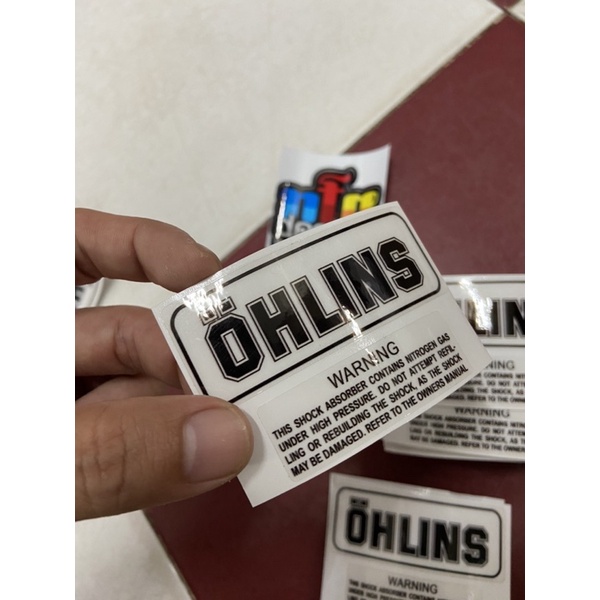 Ohlins oil tank stickers (1 set of 1 ohlins piece with specifications ...