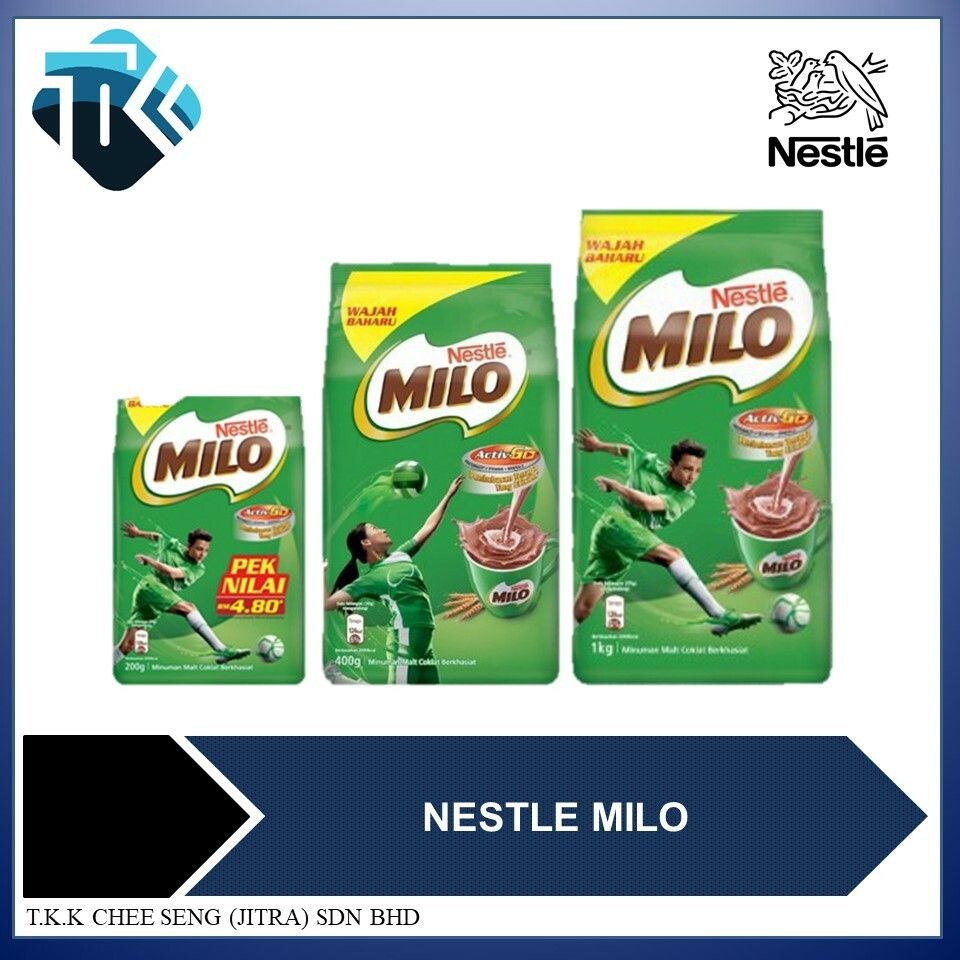 NESTLE MILO CHOCOLATE MALT POWDER 200g 400g 900g | Shopee Singapore