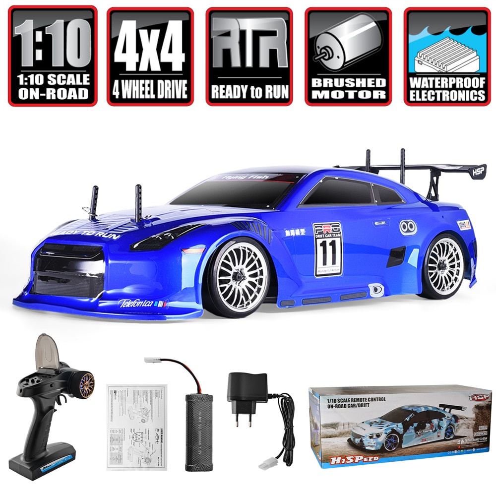 HSP RC Car 4wd 1:10 Electric Power On Road Racing 94123 FlyingFish 4x4 ...