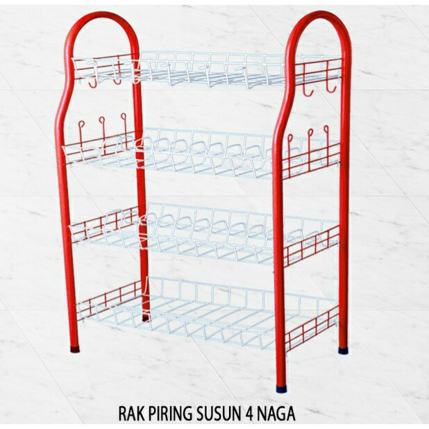 Large Jumbo Iron Dragon Kitchen Glass Plate Rack 4 Layers Dragon Legs ...