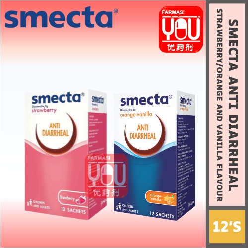 SMECTA ANTI-DIARRHEALS 12 SACHETS ORANGE/STRAWBERRY FLAVOUR | Shopee ...