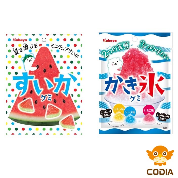 Kabaya | Gummy Candy [ Watermelon - 50g / Shaved Ice - 55g ] (Made in Japan) (Direct from Japan ...