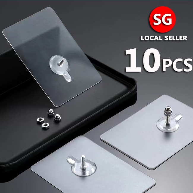 🇸🇬【SG stock】Wall Hook Heavy Duty No Drill Screw Stick-On Punch Nail ...