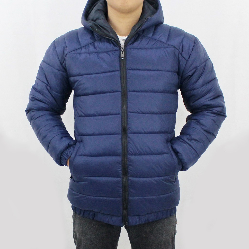 Puffer Jacket Navy Metallic Jacket Puffed Jacket Despo Metallic ...