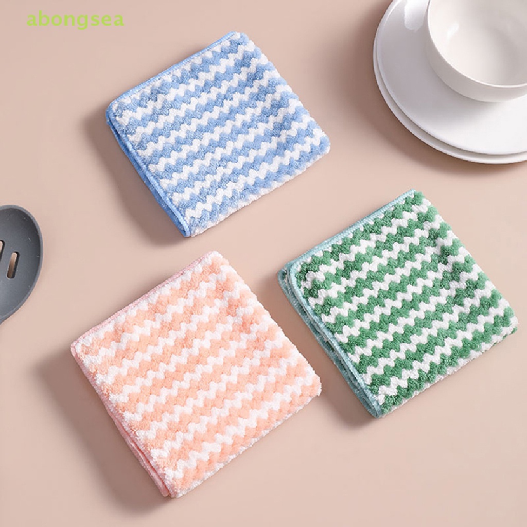 abongsea 10Pcs Kitchen Cleaning Rag Coral Fleece Dish Washing Cloth Dry ...