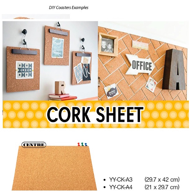 Centre Cork Sheet / Cork Board B5 / A4 / A3 Size | Shopee Singapore