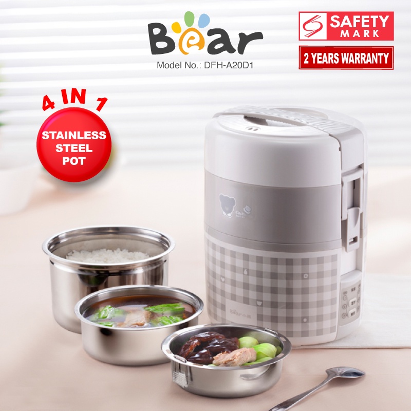 Bear Digital Lunch box 4 in 1 Heating 2.0L Electric Multi Pot/ Mini ...