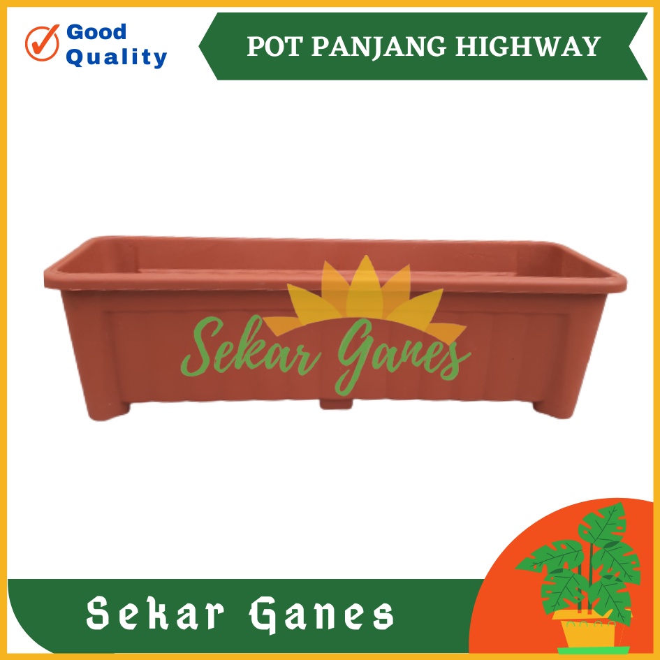 PUTIH MERAH Long Pot Highway 55 Brown Brick Red Long Pot Hw 50cm ...