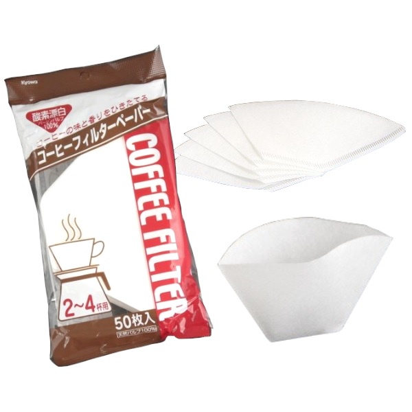 [Japan] Kyowa / Coffee Filter 2 -4 Cups 100% Natural Paper Disposable ...