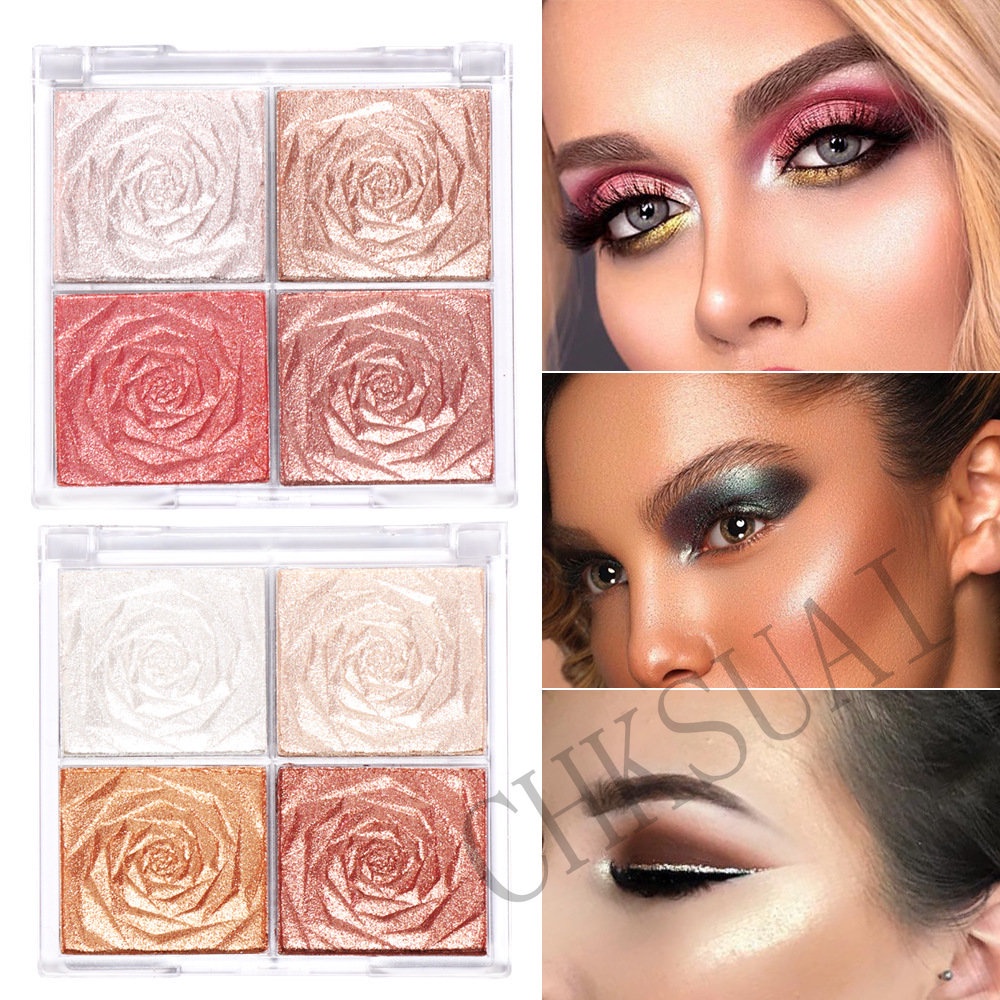 CmaaDu Highlighter Powder Glitter Palette Makeup Glow Face Contour ...