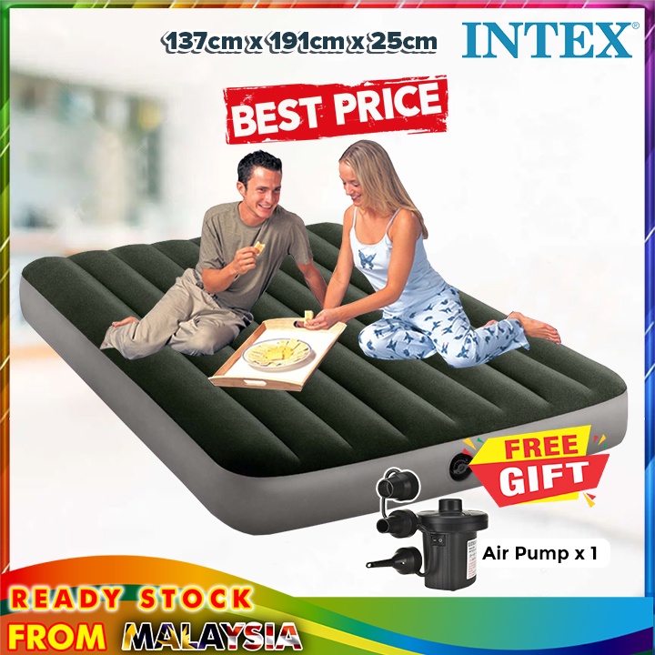 INTEX 64108 + Air Pump 1.37M DURA-BEAM Standard Fiber-Tech Inflatable ...