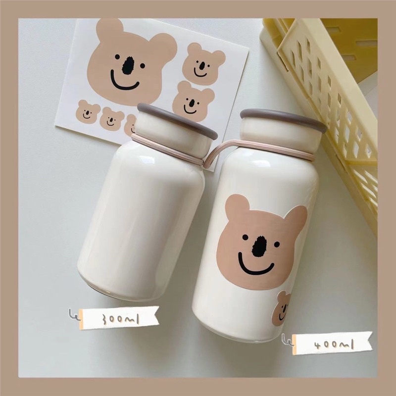 Mini Thermos Flask Comes With Cute Bear sticker | Shopee Singapore