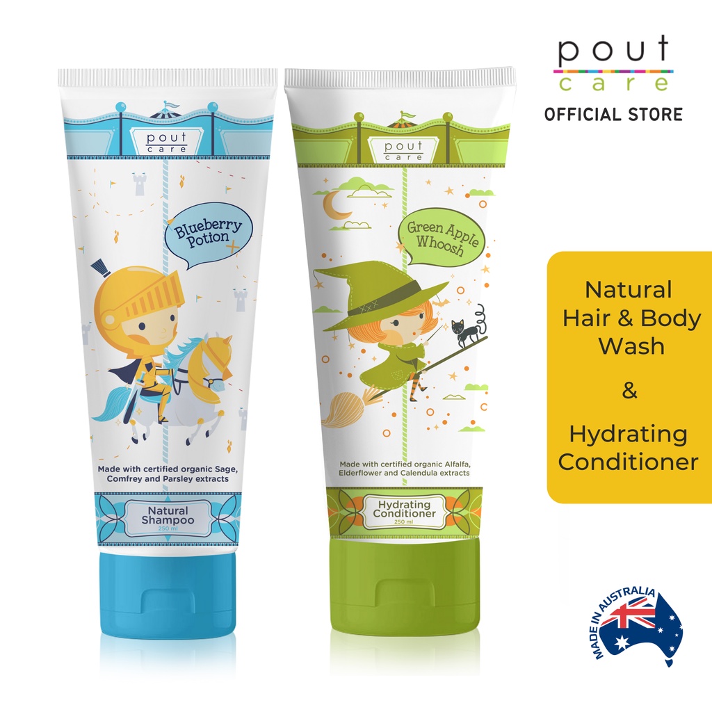 pout Care Blueberry Shampoo (250ml) and Hydrating Conditioner (250ml ...
