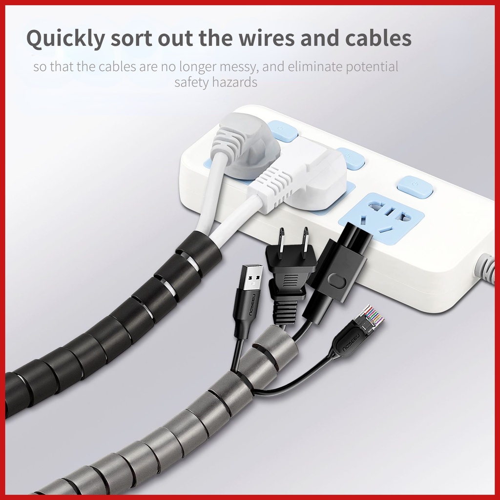 Cable Organizer Management Tube Sleeve Cable Management Flexible ...