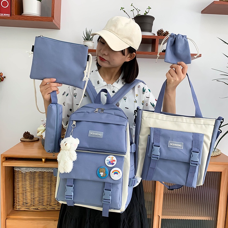 School Bag Sets 5 in 1 Set Primary School Bag Kids Bag Secondary School ...